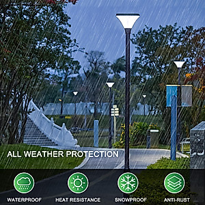 Gecheer Landscape Solar Post Light, Outdoor Patio Solar Lamp with Remote Control, LED Light Decor for Garden Deck Street, Weatherproof
