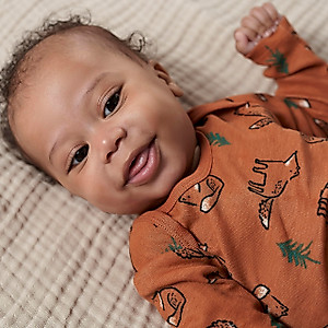 Gerber Baby Boys' 6-Pack Long-Sleeve Onesies Bodysuit, Green Fox