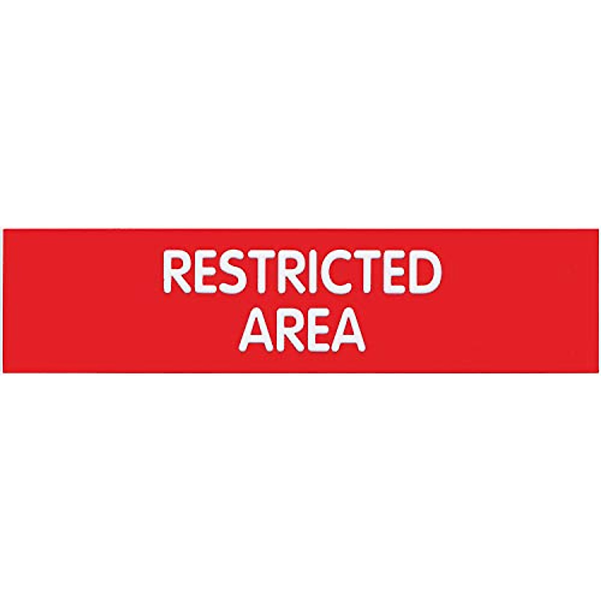 Cosco Engraved Sign "RESTRICTED Area" 2" x 8", Red Sign with White Text (098005)