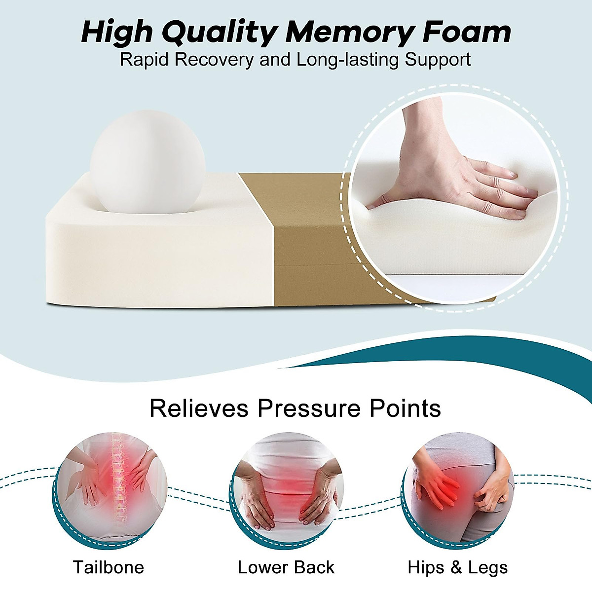 Basic Beyond Outdoor Chair Cushions for Patio Furniture, Waterproof Outdoor Cushions, Square Corner Patio Chair Cushions Set of 6 with Ties, 18.5"x16"x3", Khaki