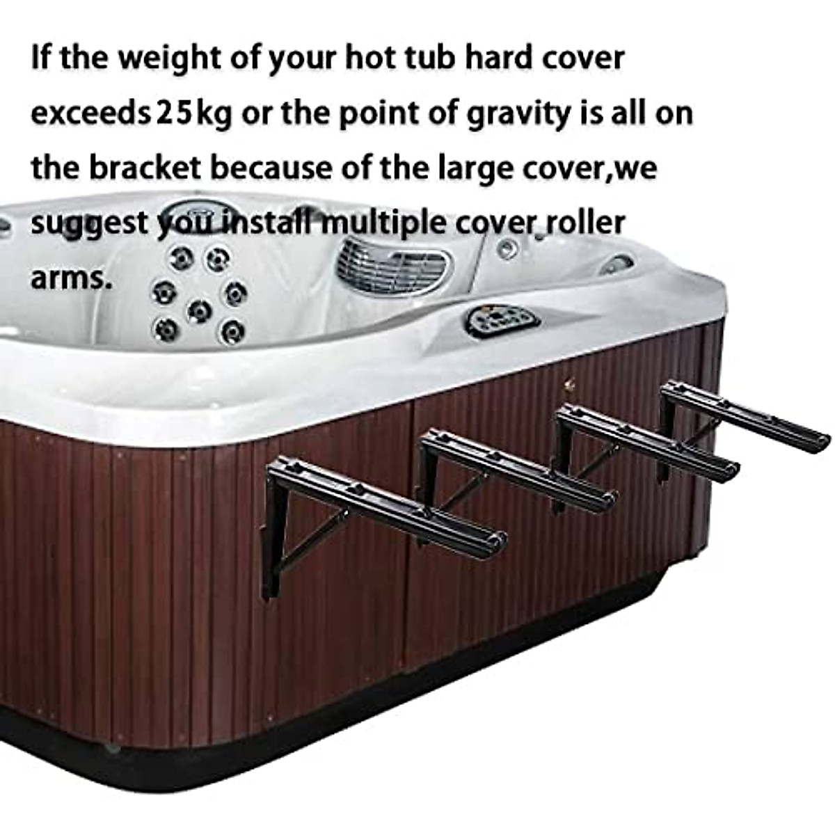 UCEDER Hot Tub Cover Lift and Caddy Removal System Bracket Universal Assist Spa Cover Roller fits Vary Size, Shape and Brand of SPA,Cabinet Free Cover
