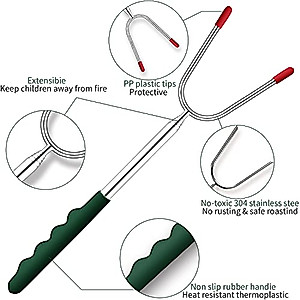 Aoocan Marshmallow Roasting Sticks , Set of 14 Long 45 Inch Smores Sticks for Fire Pit , Telescoping Rotating Smores Skewers - Hot Dog Roasting Sticks for Campfire, Camping, Bonfire and Grill