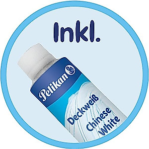 Pelikan Opaque Watercolor Paint Set, 12 Colors Plus Chinese White Tube (720854)