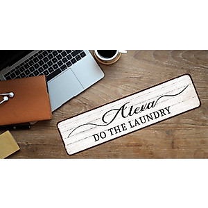 CIVOTIL Laundry Sign, Sarcastic Laundry Decor, Funny Laundry Room Decor, Laundry Signs For Laundry Room Decor, Alexa Do The Laundry, 4"x16"
