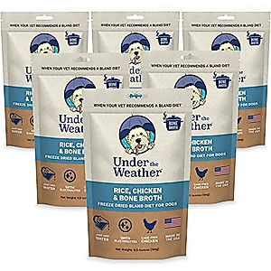 Under the Weather Easy to Digest Bland Diet for Sick Dogs - Always Be Ready - Contains Electrolytes - Gluten Free, All Natural, Freeze Dried 100% Human Grade Meats - Chicken, Rice & Bone Broth