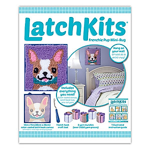 LatchKits – Puppy Latch Hook Kit – Easy-to-Learn Craft Project – No Sewing Or Cutting – for Ages 6+, Canvas, Multi
