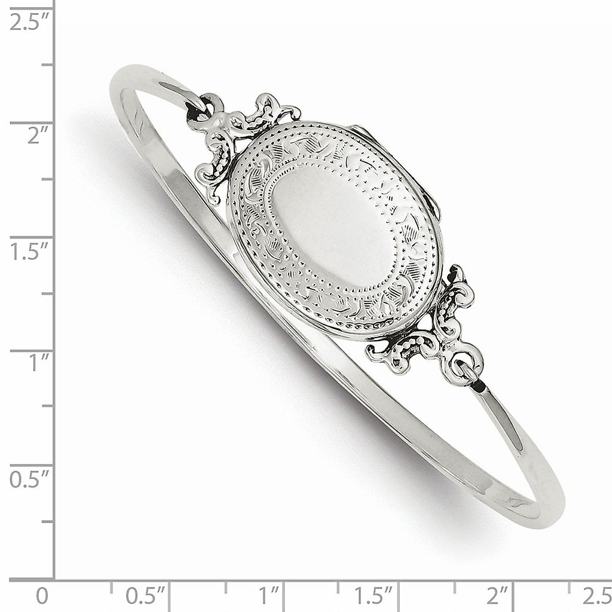 FJC Finejewelers Sterling Silver Locket Bangle (7 inch wrist)