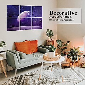 GoTiling Acoustic Panels Art Decorative Sound Absorbing Wall Panel High Density Felt Soundproofing Panel for Walls Acoustic Treatment for Studio,Office and Home, 11.5’’ X 11.5’’inch, 6 Pack, Earth