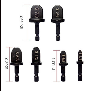 HVAC Repairing Set Air Conditioner Copper Tube Expander Swaging Tool Drill Bit Set Manual Copper Pipe Swage Tool Soft Copper Expander Tubing Tool with 1/4''， 3/8''，1/2''， 5/8''，3/4''，7/8''Bits