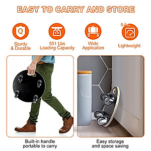 Katsuyoku Furniture Movers with Wheels 2 Pack Round Wood Platform Dolly cart 550 Lbs Capacity Heavy Duty Furniture Mover Carrier Small Flat Dolly