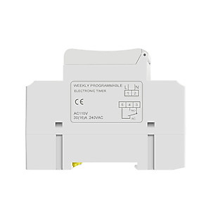 THC 15A (AC110V Programmable Timer Relay 16 On Off Digital Timer Switch for Controlling Street Lamps Neon Lamps Production Equipment, DIN Rail(not Included)