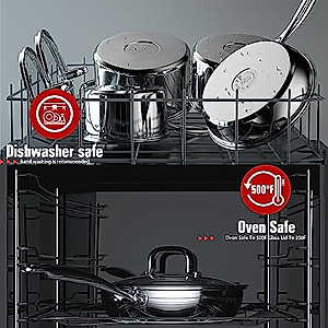 Cook N Home 8-Piece Stainless Steel Pots and Pans Cookware Set, Silver