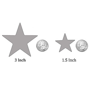 Playfully Ever After 1.5 and 3 inch Combo Size Stiff Felt Stars 46pc (White)