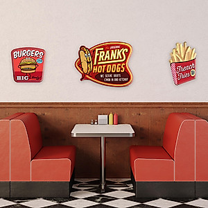 French Fries Embossed Metal Sign - Vintage Diner French Fries Sign for Kitchen or Man Cave