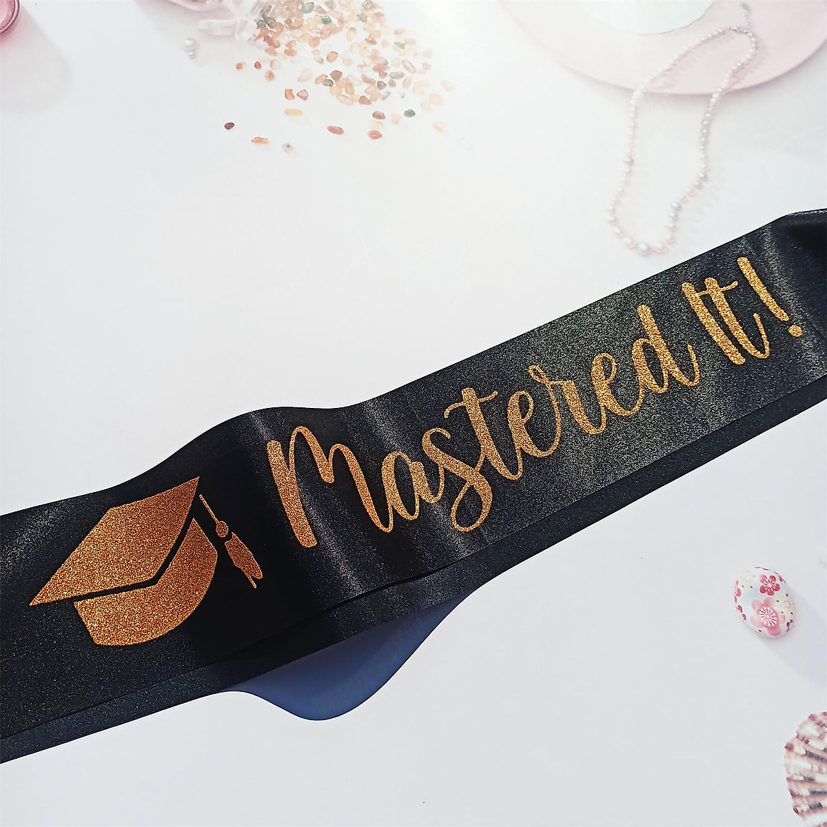 Magnusson's Garden Mastered It Graduation Sash Stole, Class of 2024 Sash, Congrats Grad Decorations, Masters Graduation Gift for Her or Him, Grad Party Supplies