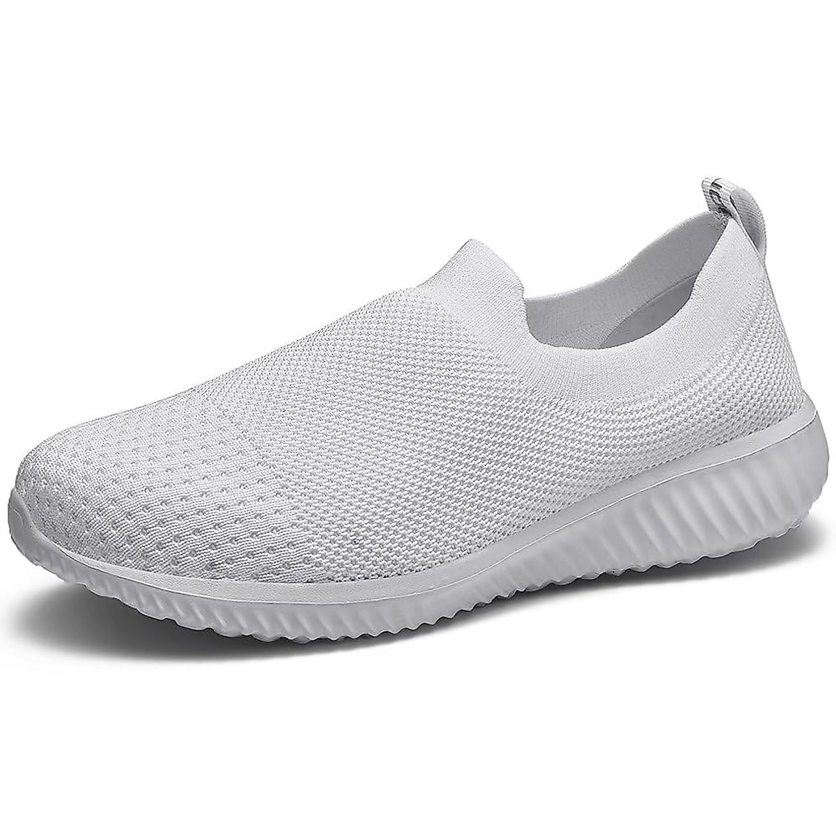 LANCROP Women's Walking Nurse Shoes - Mesh Slip on Comfortable Sneakers 5 US, Label 35 All White