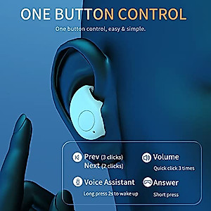 Mini Bluetooth Earphone, Invisible Wireless Headphone in-Ear Earbud with Microphone, 16 Hours Playing Time Earpiece Car Headset USB Charger for iPhone Samsung Smartphone (Nude)