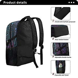 senya Lightweight Packable Backpack Travel Hiking Daypack Foldable Backpack Art Arabesque Mandala Boho Ethnic Bohemian for Men Women
