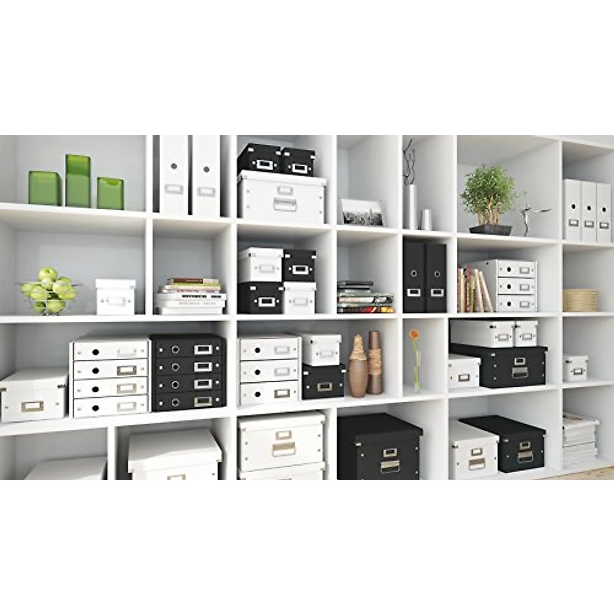 Leitz Click & Store Storage Box, 4 Drawer, Collapsible, Stackable, Patented Design, Bin, Cabinet, Desk Organizer, Black (60490095)