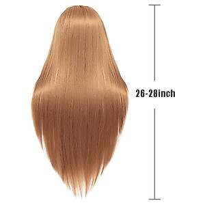 Cosmetology Mannequin Head with Synthetic Hair and Adjustable Stand 26-28" Blonde for Braiding Hair Styling Training Hairart Hairdressing Salon Display (Blonde 2)