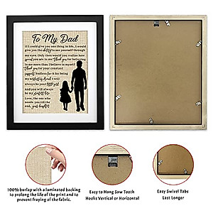 Dad Gift from Daughter, To My Dad Birthday Father's Day Burlap Print 11" X 13", Dad Christmas Gifts from Daughter Bonus Daughter, I Will Always Be Your Little Girl, Dad gift ideas, Thank You Dad