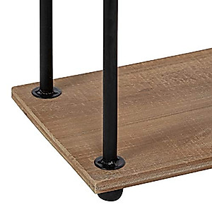 Kate and Laurel Walters Wood and Metal 3-Tier Shelving, 21" x 32", Rustic Brown and Black, Shabby-Chic Industrial Shelves for Storage and Decor