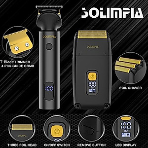 Solimpia Foil Shaver Electric Shavers for Men Bald Head Shaver Zero Gapped Cordless Nose Hair Trimmer Electric Razor Clipper T-Blade Men’s Grooming Kit Professional