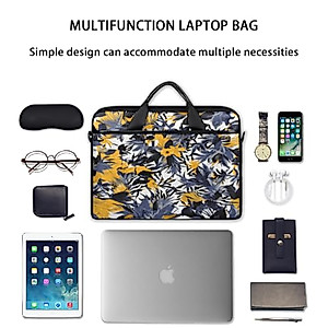 Art Flowers Laptop Computer Bag Waterproof Shoulder Messenger Bag 13-15 inch Durable Laptop Tote Bag with Shoulder Strap Handle Lightweight Crossbody Briefcase