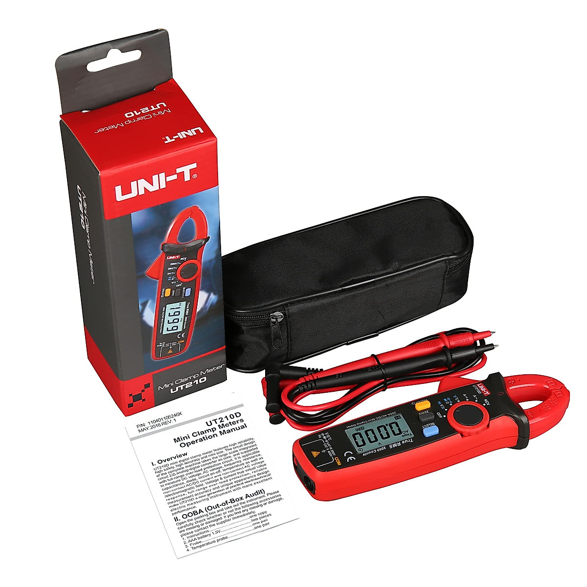 UNI-T AC/DC Clamp Meter UT210D Amp Meter Clamp Multimeter Tester Digital Voltmeter Continuity Tester Capacitor Mini Ammeter Hvac Tool