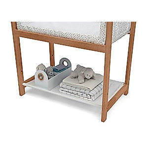 Delta Children Classic Wood Bedside Bassinet Sleeper Portable Crib with HighEnd Wood Frame, Paint Dabs