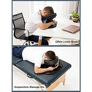 EBANKU Massage Table Face Cradle Cushion, Face Cradle Down Tabletop Massage Kit Adjustable Massage Table Headrest Face Pillow with Platform for Massage Chair SPA Bed (Black)