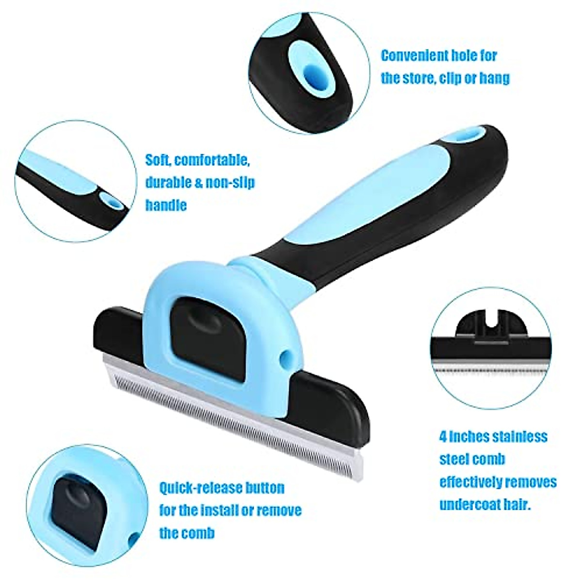 lanimal Deshedding Brush, Deshedding Tool for Dogs & Cats, Dog brush for shedding short haired dogs, dog brush for shedding with dog washing gloves.