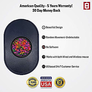TECH8 USA Mouse Mover Jiggler, No Software, Random Movement, Patented, Designed, Engineered, Packaged in USA - Lava