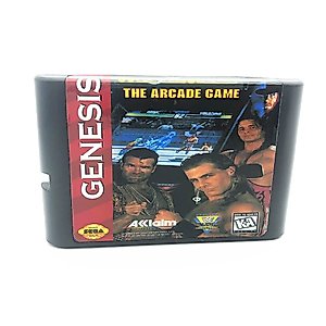 Royal Retro WWF Wrestlemania Arcade For Sega Genesis & Mega Drive 16 Bit Video Games Conosle (Black)