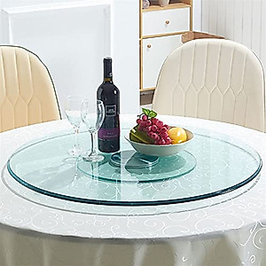 Dining Table Turntable Lazy Susan: Tempered Glass 360 Degree Turntable – Rotating Countertop Serving Tray For Your Dining Table, Kitchen Counters - Transparent 24" 28" 36" (Size : 70cm/27.6in)