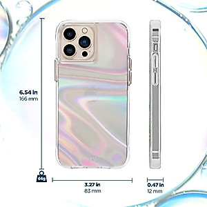 Case-Mate- SOAP BUBBLE - Case for iPhone 12 Pro Max (5G) - 10 ft Drop Protection - 6.7 Inch - Iridescent Swirl