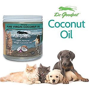 Dr. Goodpet Organic Pure Virgin Coconut Oil - Healthy Essential Fats for Dogs & Cats - Delicious Flavor Pets Love!