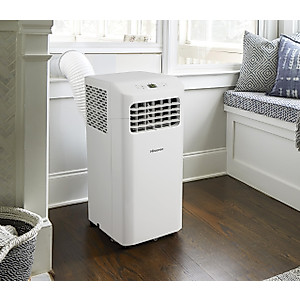 Hisense Portable Air Conditioner 5000-BTU DOE (115-Volt) White Vented, Remote control, Cools 150-sq ft, 24 Hour Timer, 3-modes (Cooling, Fan, Dehumidifier), Noise Level dB 47 - AP0522CR1W (Renewed)
