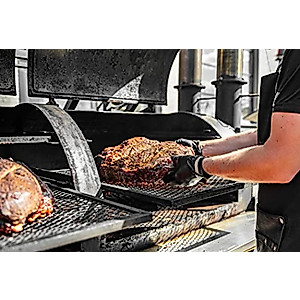 Nechtik BBQ Gloves disposable - 4 Cotton Glove Liners and 100 Disposable Gloves - Meat Gloves - Machine Washable - Powder Free Latex Free, Black Nitrile Gloves