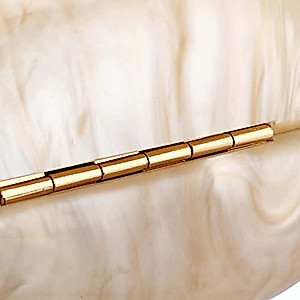 EROUGE Women Evening Pearl Bag Gold Acrylic Clutch Handbag for Evening Wedding Party (Gold)