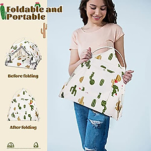 Grand Line Cat Bed Cat House with Mat, Foldable Cat Tent Kitten Teepee Indoor Outdoor, Portable Cute Nest for Cat Dog Puppy up to 10 lbs, Washable Cushion, All Seasons Available (Cactus)