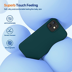 Miracase Compatible with iPhone 12 Case and iPhone 12 Pro Case, Liquid Silicone Gel Rubber Full Body Protection Shockproof Drop Protection Phone Case for iPhone 12/12 Pro 6.1 inch(Teal)