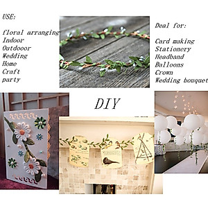 Artificial Vine Fake Leaves 265 Feet Artificial Leaf Garlands Fake Hanging Plants Fake Foliage Garland DIY for Wreath Party Wedding Wall Crafts Decor (Green)