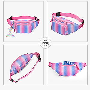 cotmcor Kids Fanny Pack for Girls, Cute Waist Bag with Mermaid Pendant Gift