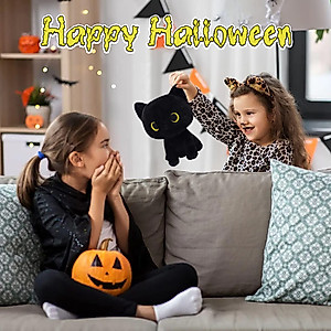 LSYDCARM Black Cat Plush Toy, Cute Black Cat Stuffed Animals Kawaii Black Cat Plushie Doll, Creative Soft Stuffed Cat Plush Toys for Kids Boys Girls Birthday