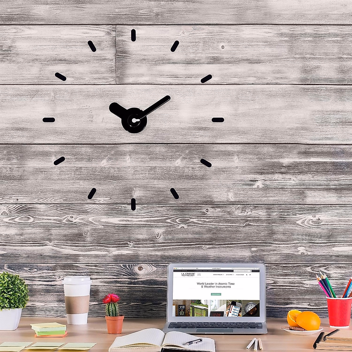 La Crosse Technology 404-3261-INT Adjustable Floating Dial Black Wall Clock