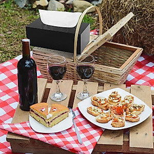 Acrylic Tissue Box Holder, PITBVO Rectangular Shiny Black Tissue Box Cover, Table Facial Napkin Dispenser for Car, Bathroom, Bedroom, Kitchen, Office, Living Room, Counter, Hotel Use