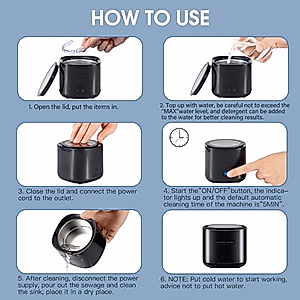 Ultrasonic Cleaner for Dentures, Retainer, Mouth Guard, Whitening Trays, Toothbrush Heads, Ultrasonic Cleaner Machine for Jewelry Diamonds