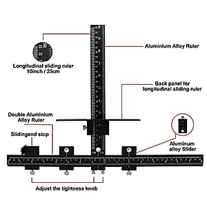 Cabinet Hardware Jig,Aluminum Alloy Cabinet Handle Template Tool-Cabinet Jig For Fast And Accurate Installation Of Handles And Pulls,Sleeve Drawer True Position Tools For Cabinet Knobs Pulls (black)