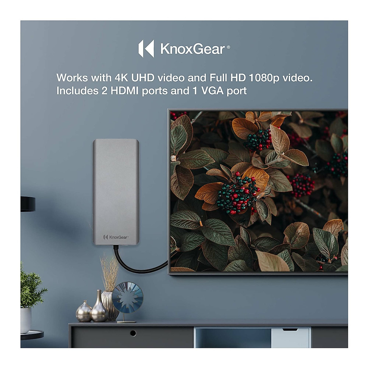 Knox Gear Kernel 13-in-1 USB-C Power Delivery Charging Port Hub, USB C Hub, 2 HDMI Ports, SD and MicroSD Card Slots, Data Transfer Rate of 5 Gbps, Multiport Adapter Compatible with Mac and PC Devices